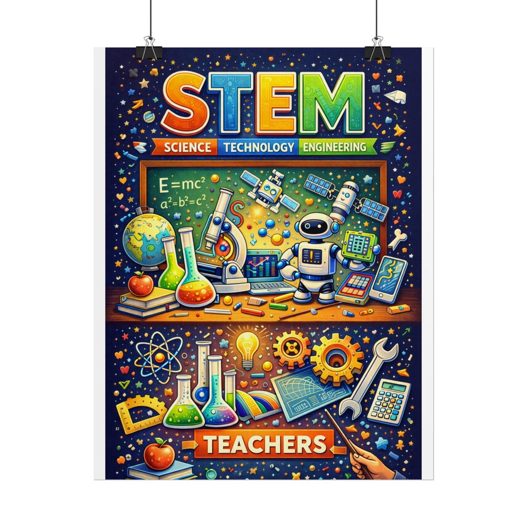 STEM Classroom Science Poster, Teacher Wall Decor, Growth Mindset ...