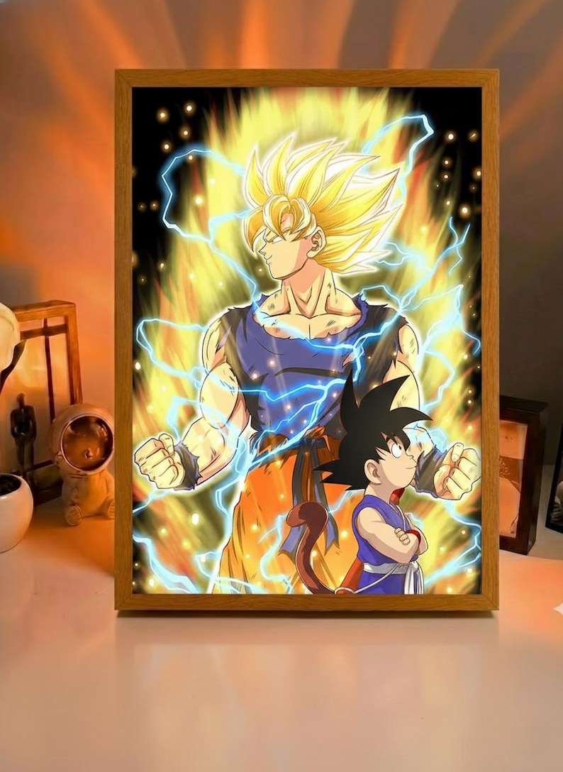 Dragon Ball Z LED Photo Frame: Goku's Evolution Lights up in Colors to ...