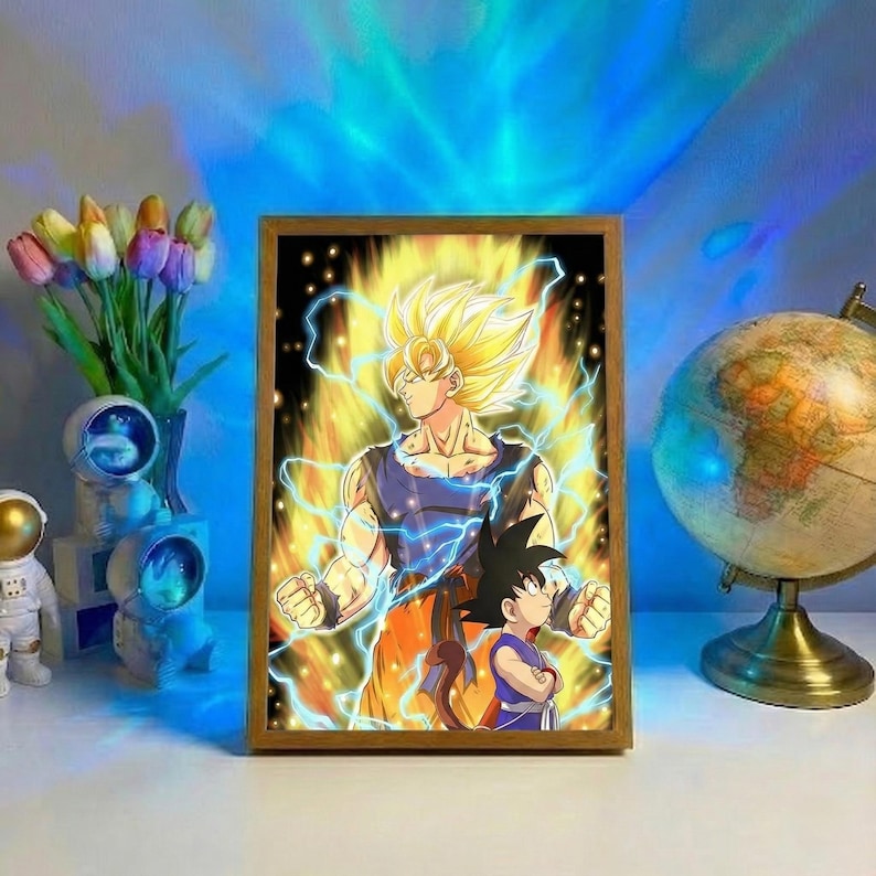 Dragon Ball Z LED Photo Frame: Goku's Evolution Lights up in Colors to ...