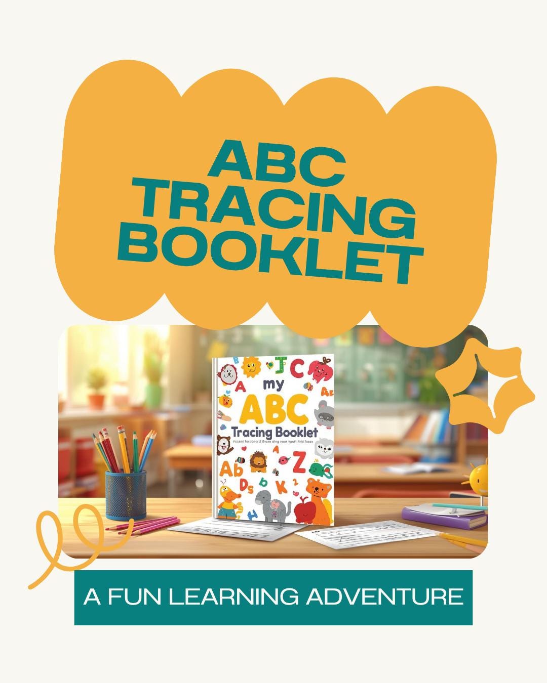 ABC Tracing Book for Kids | Printable Alphabet Workbook (PDF) - Etsy