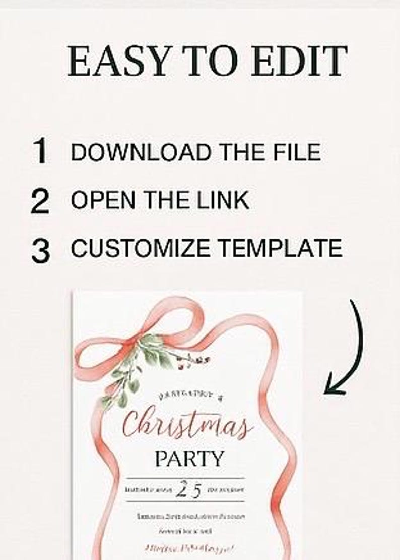Editable Christmas Party Invitation Template | Canva Holiday Invite ...
