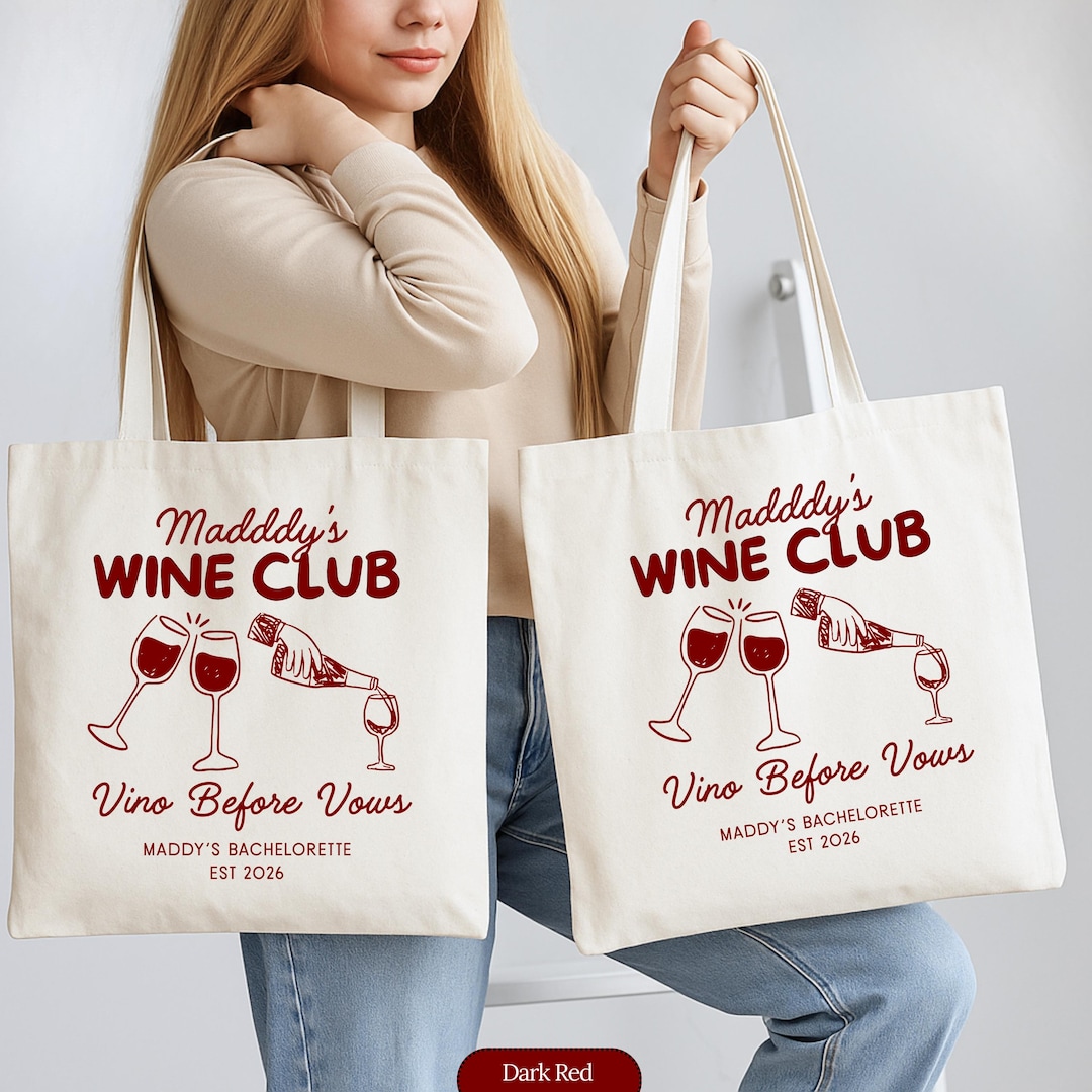 Vino Before Vows Bachelorette Tote Bag, Wine Club Bachelorette, Bride ...