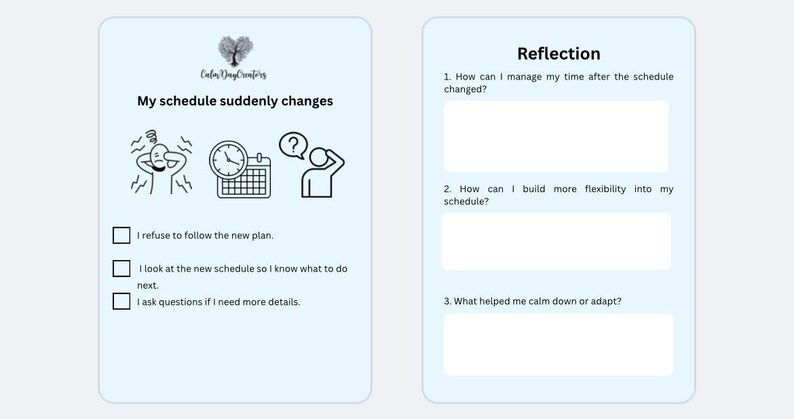 Autism Coping Cards Printable | Unexpected Situations | Emotional ...