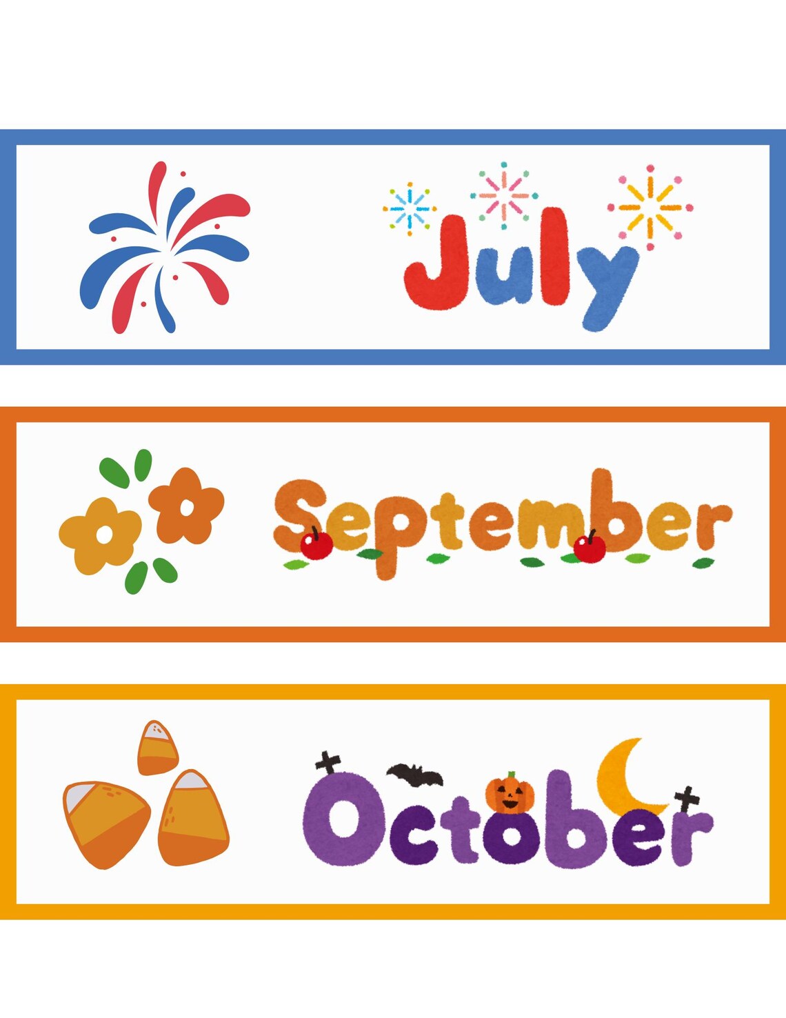 Classroom Calendar Headers | Seasonal Months of the Year (digital ...