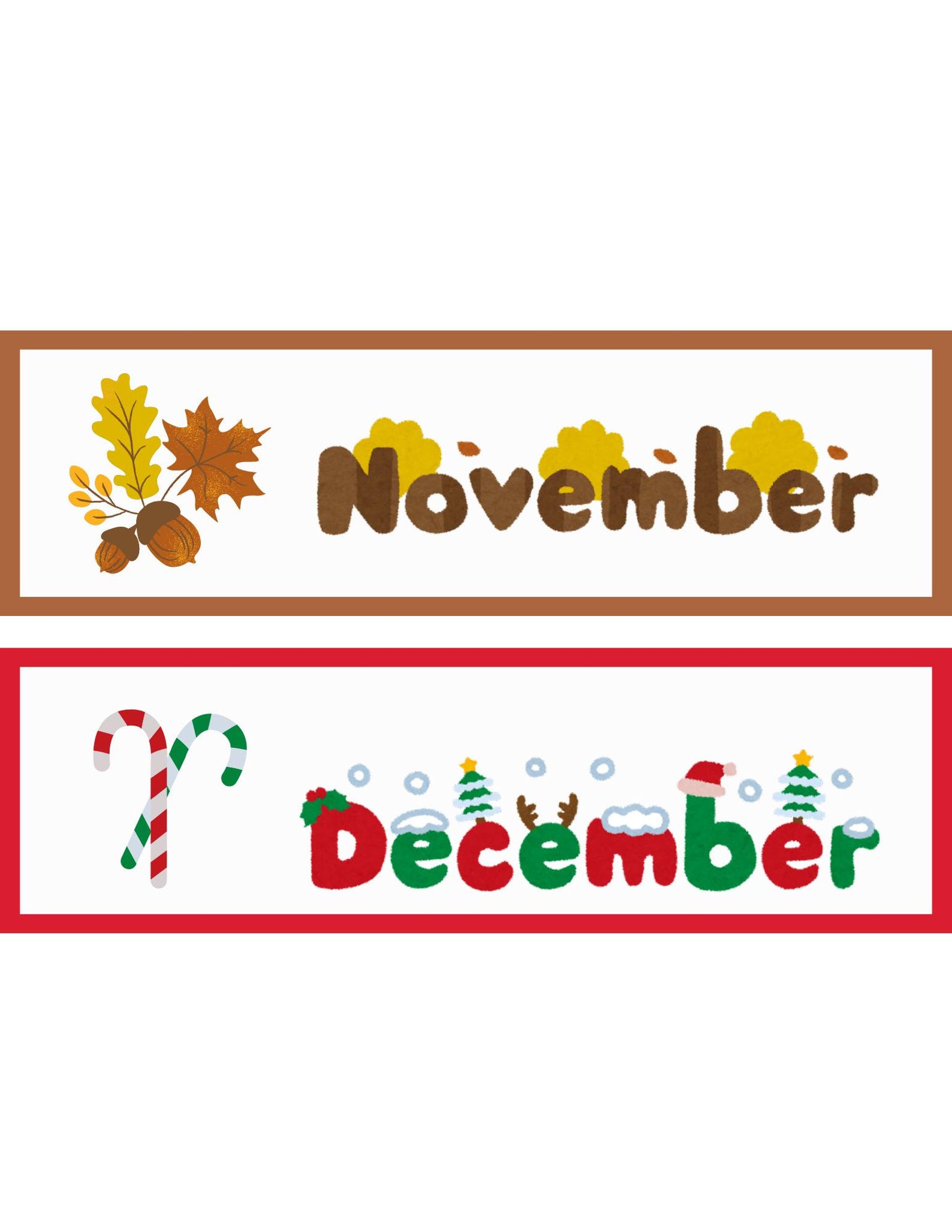 Classroom Calendar Headers | Seasonal Months of the Year (digital ...