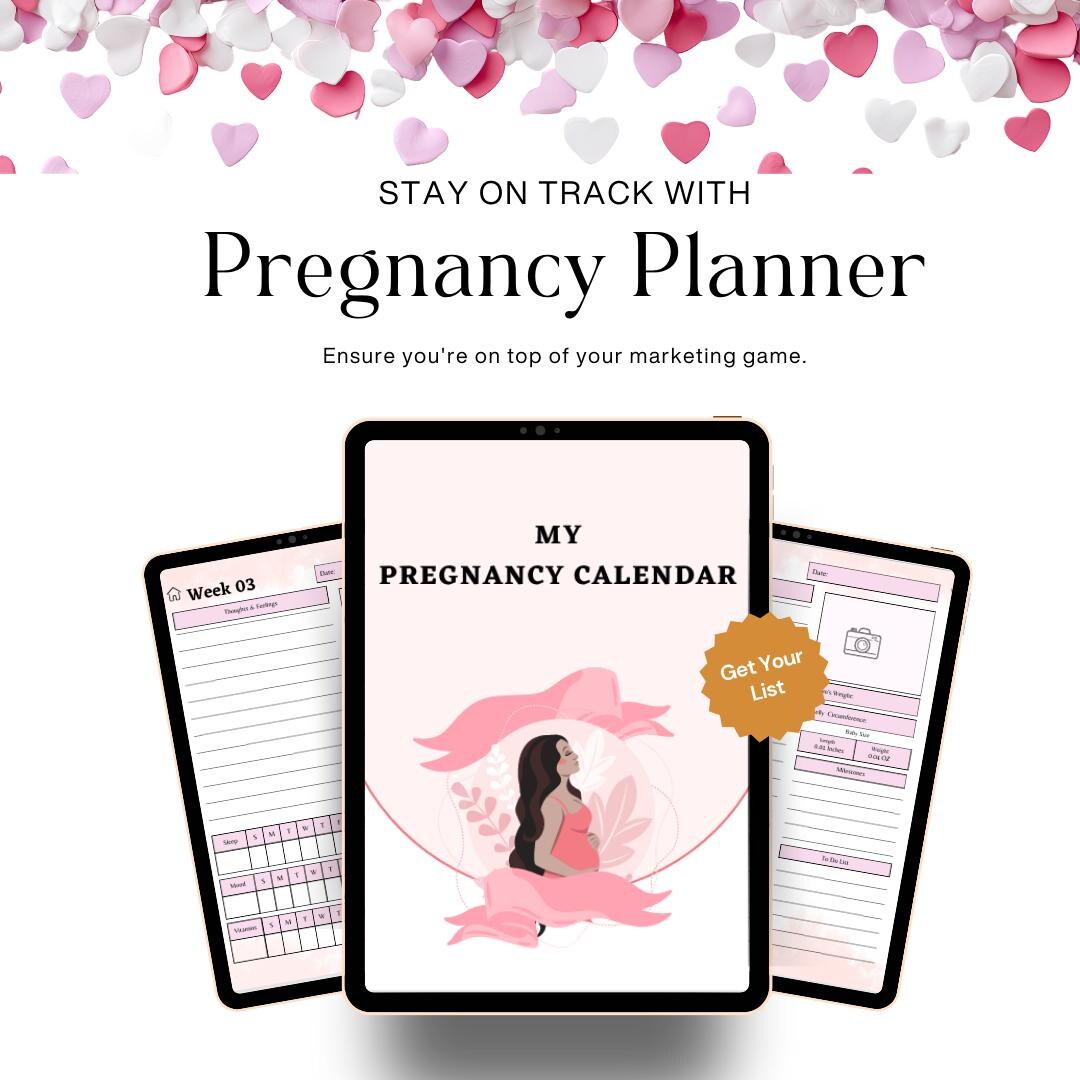 Weekly Pregnancy Planner | Printable Baby Countdown Calendar | Monthly ...
