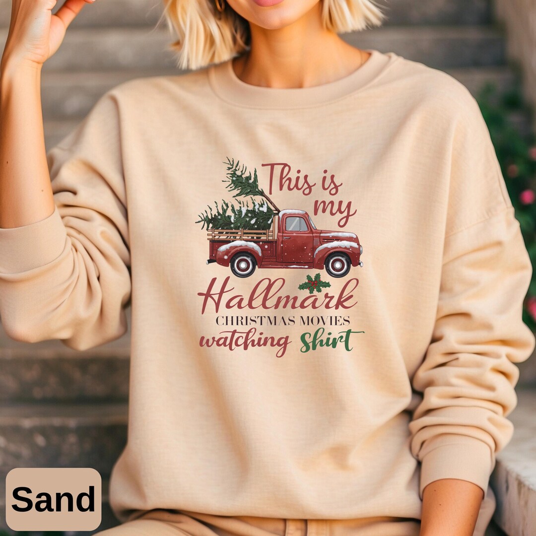 Hallmark Christmas Movie Watching Sweatshirt, Xmas Festive Film Night ...