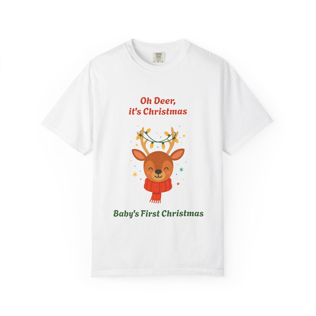 Oh Deer It's Christmas Reindeer Christmas Tee - Etsy