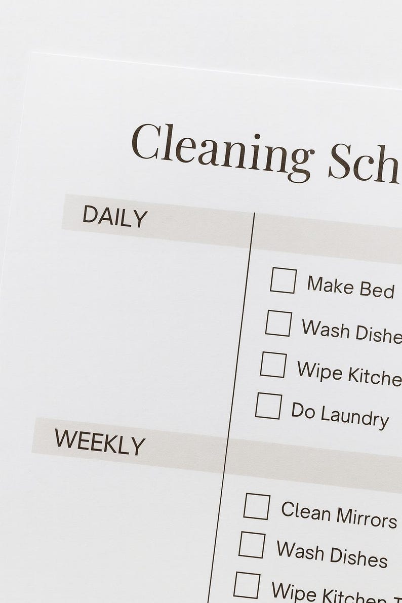 Cleaning Schedule Printable | Daily, Weekly, Monthly Checklist (PDF) - Etsy