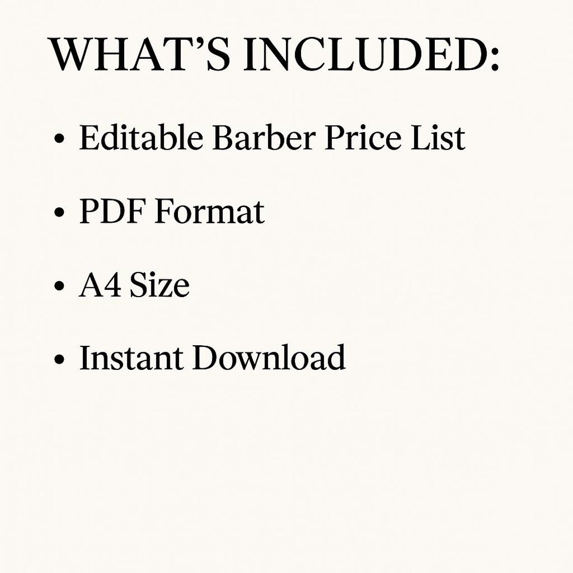 Editable Barber Pricelist Template | Barbershop Price List | Men’s ...