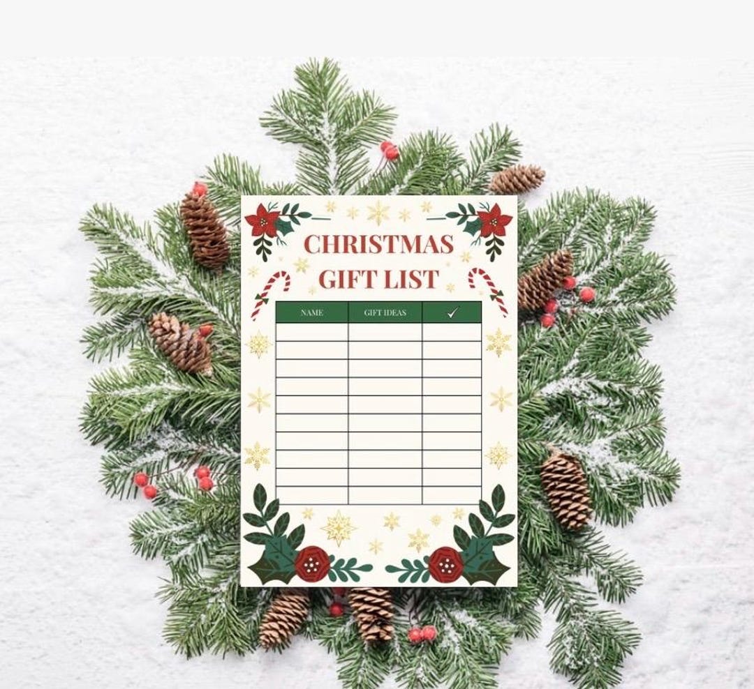 Editable Christmas Gift List | Holiday Planner (canva Editable) - Etsy