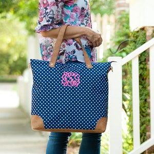 Monogammed Travel Bag Monogrammed Polka Dot Shoulder Bag Personalized ...