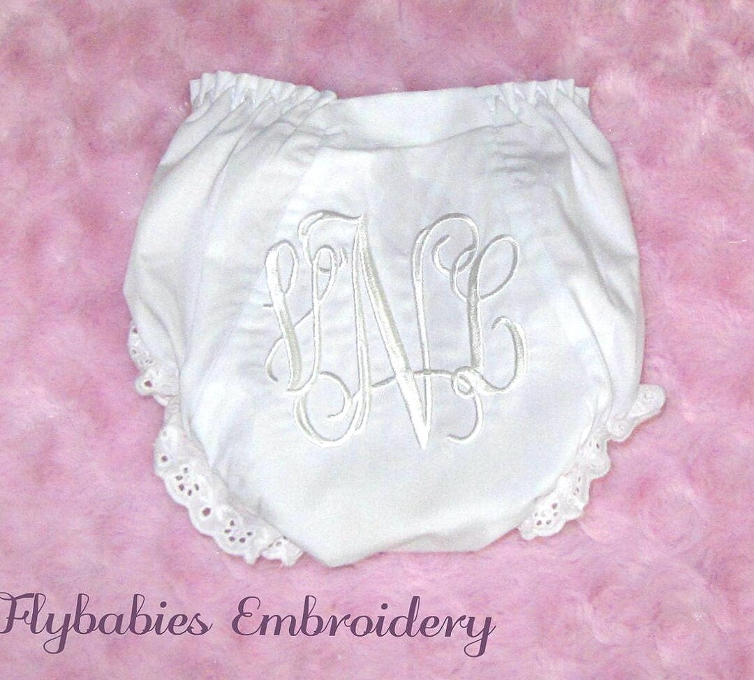 Monogrammed Baby Bloomers: Personalized White Diaper Cover - Etsy