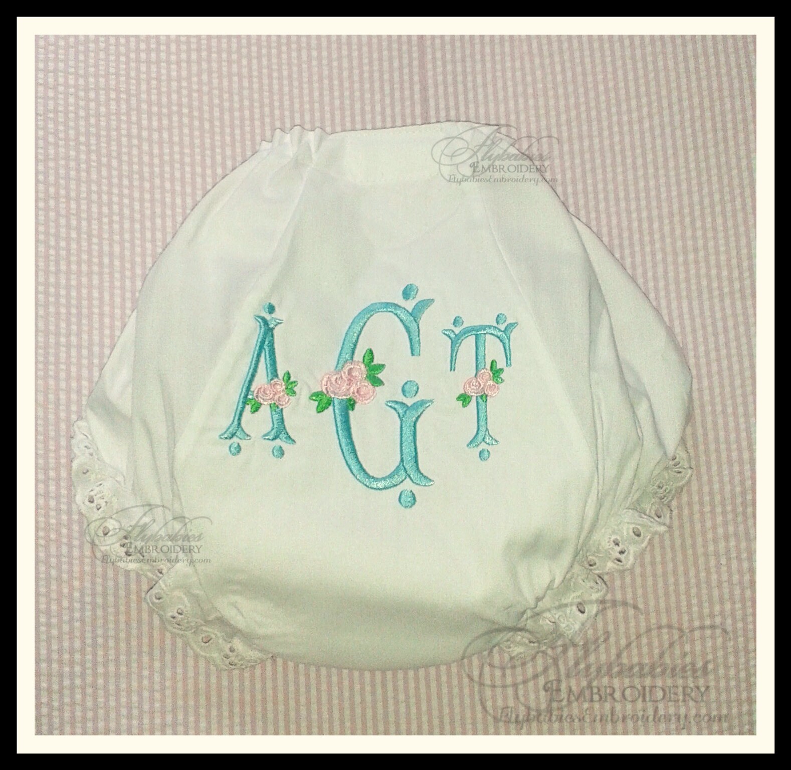 Monogrammed Diaper Cover Floral Monogram Monogrammed Baby | Etsy