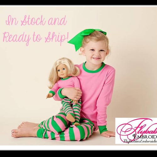 Matching Girl & Doll PJ Set Personalized Christmas Pajamas | Etsy