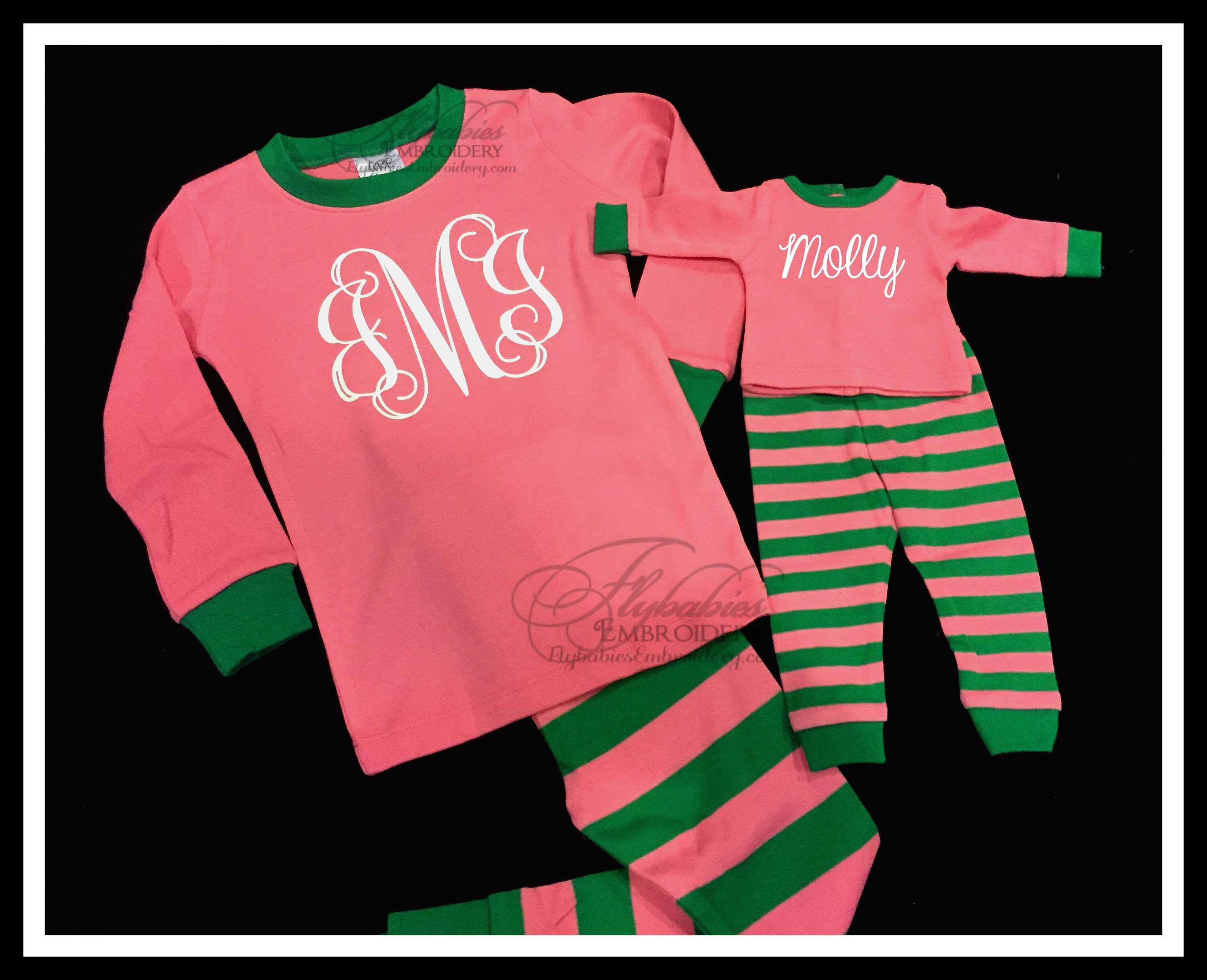 Matching Girl & Doll PJ Set ~ Personalized Girl and Doll Pajama Set ...