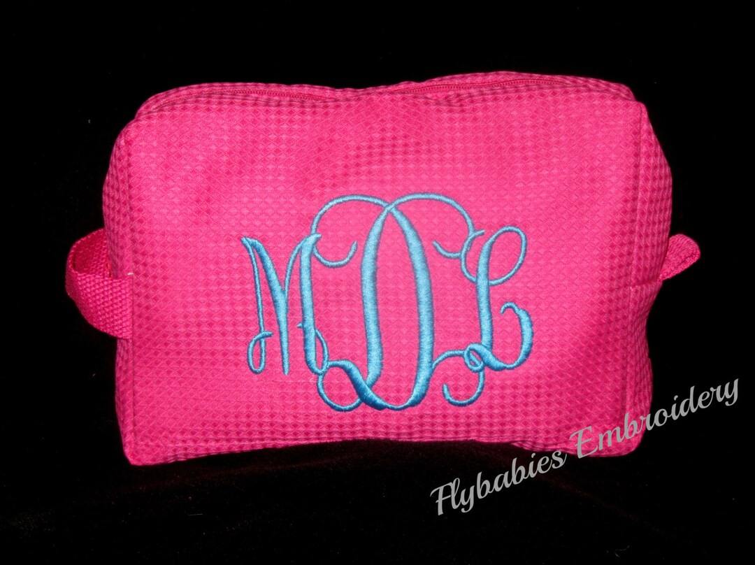 Monogrammed Cosmetic Bag: Personalized Toiletry Travel Pouch - Etsy