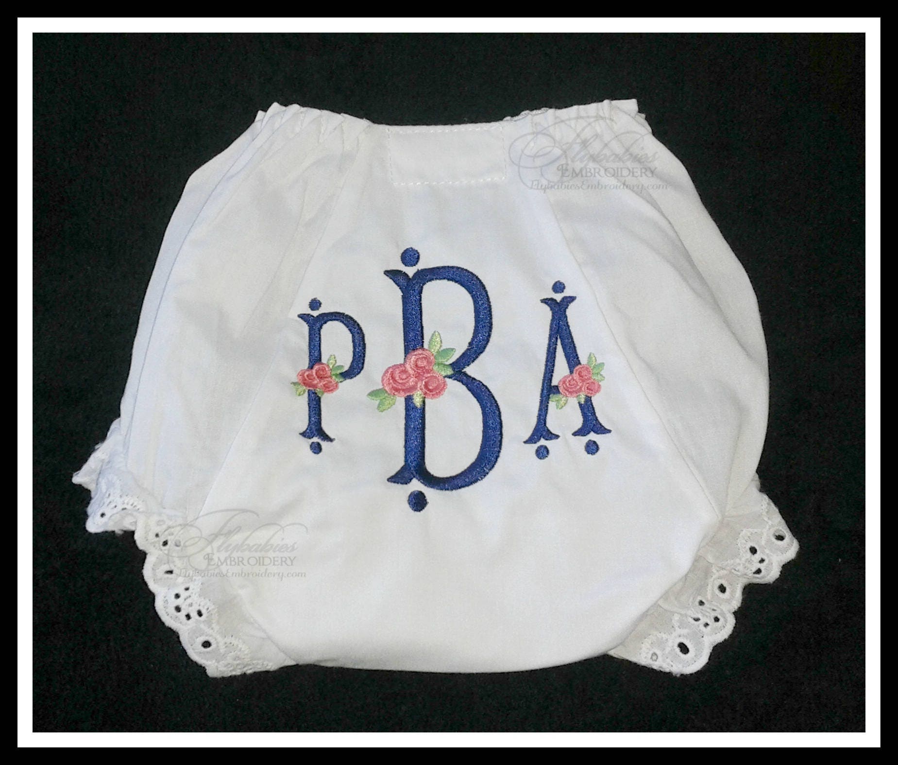 Monogrammed Diaper Cover Floral Monogram Monogrammed Baby | Etsy