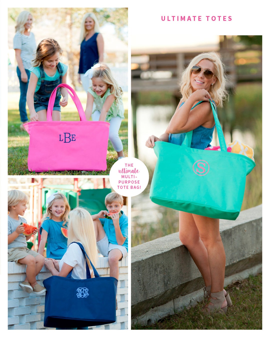 Personalized Large Utility Tote Bag Monogrammed Ultimate - Etsy