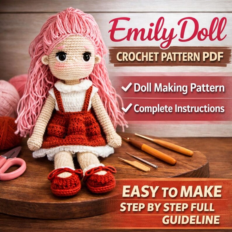 Emily Doll Crochet Pattern | Amigurumi Doll Tutorial (PDF Download) - Etsy