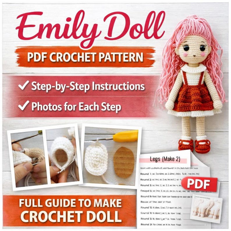 Emily Doll Crochet Pattern | Amigurumi Doll Tutorial (PDF Download) - Etsy