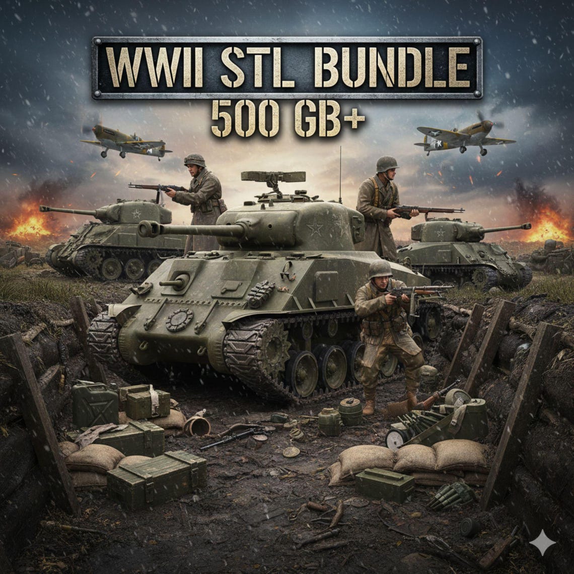 WW2 500GB+ STL Bundle, WWII 3D Print Models Pack, Mega Collection ...