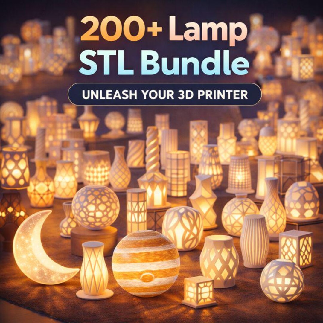 200+ Lamp STL Bundle, 3D Print STL Pack, Digital Download, Modern 3D ...