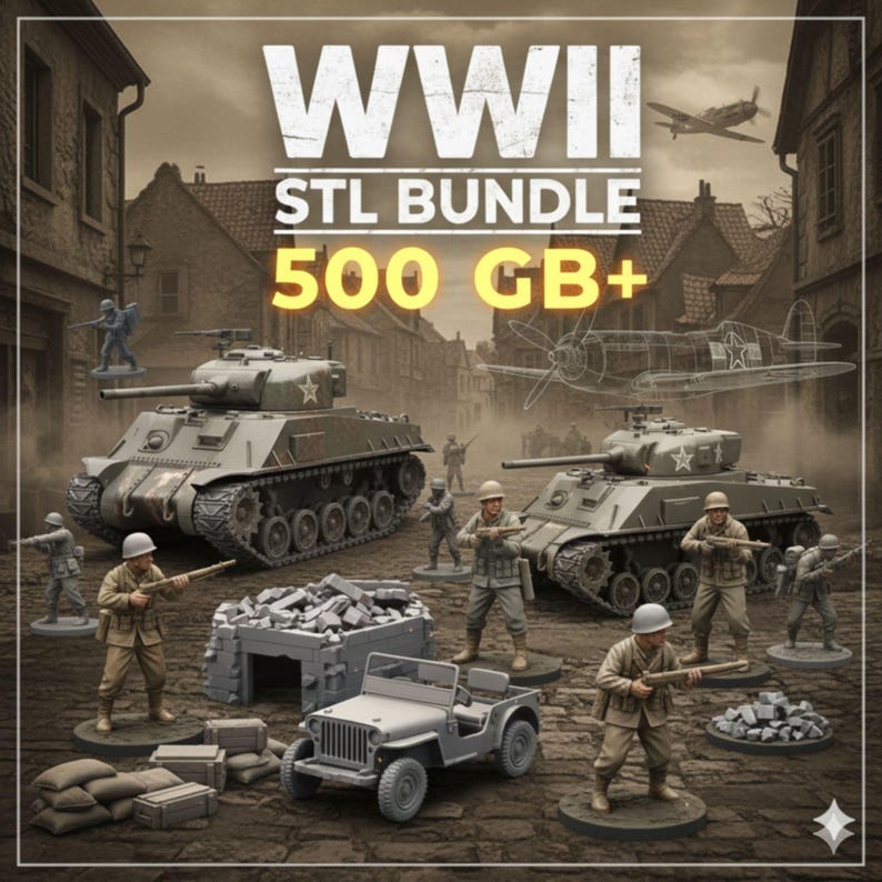 WW2 500GB+ STL Bundle, WWII 3D Print Models Pack, Mega Collection ...