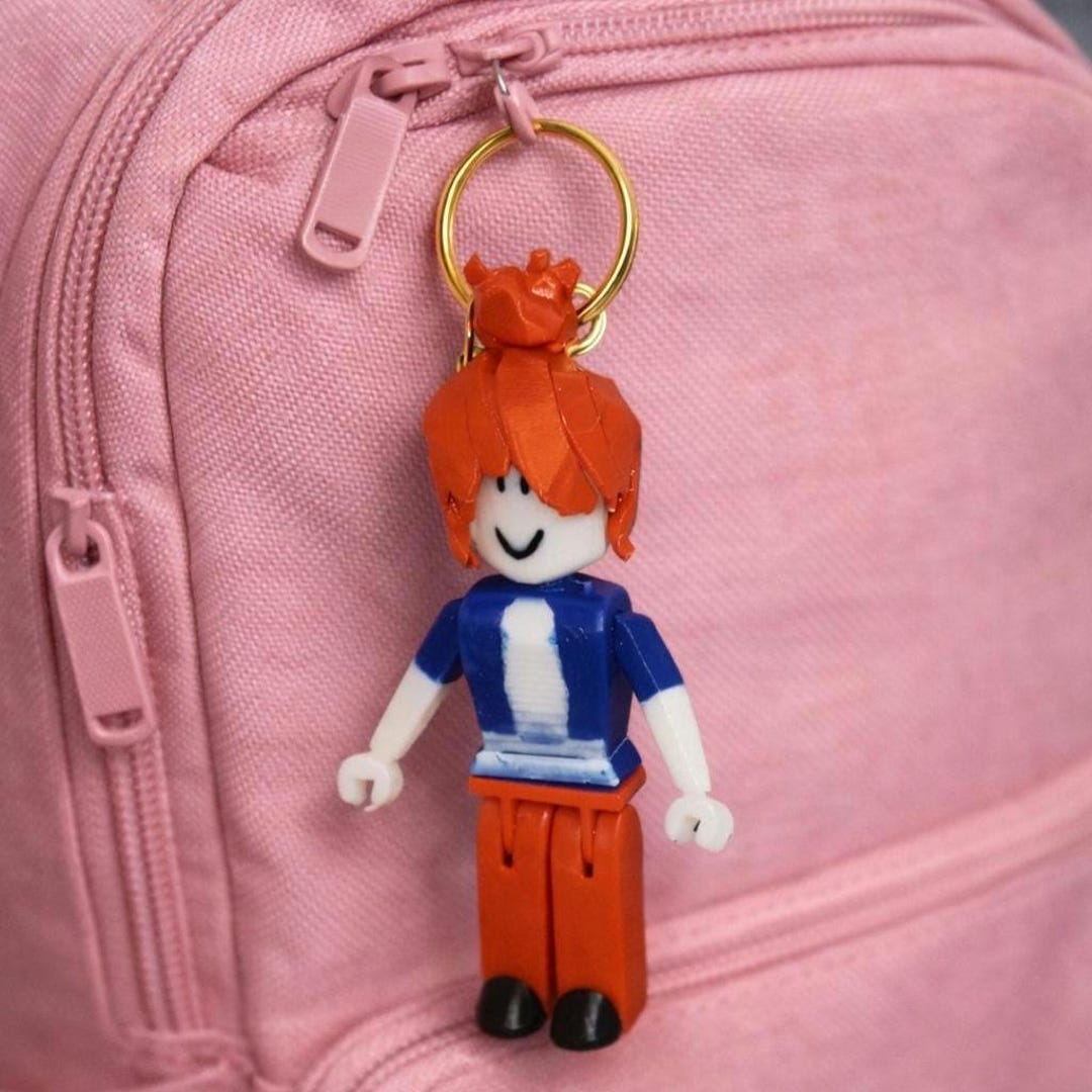 Custom Roblox Bacon Girl Keychain, Personalized 3D Printed Gamer Charm ...
