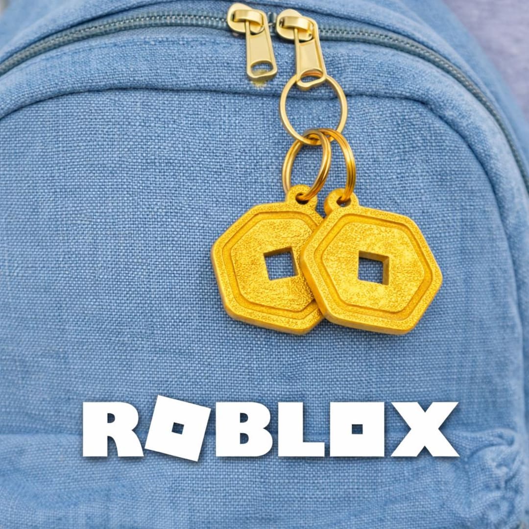 Personalized Roblox Keychain, Gold Robux Charm, Gamer Gift - Etsy