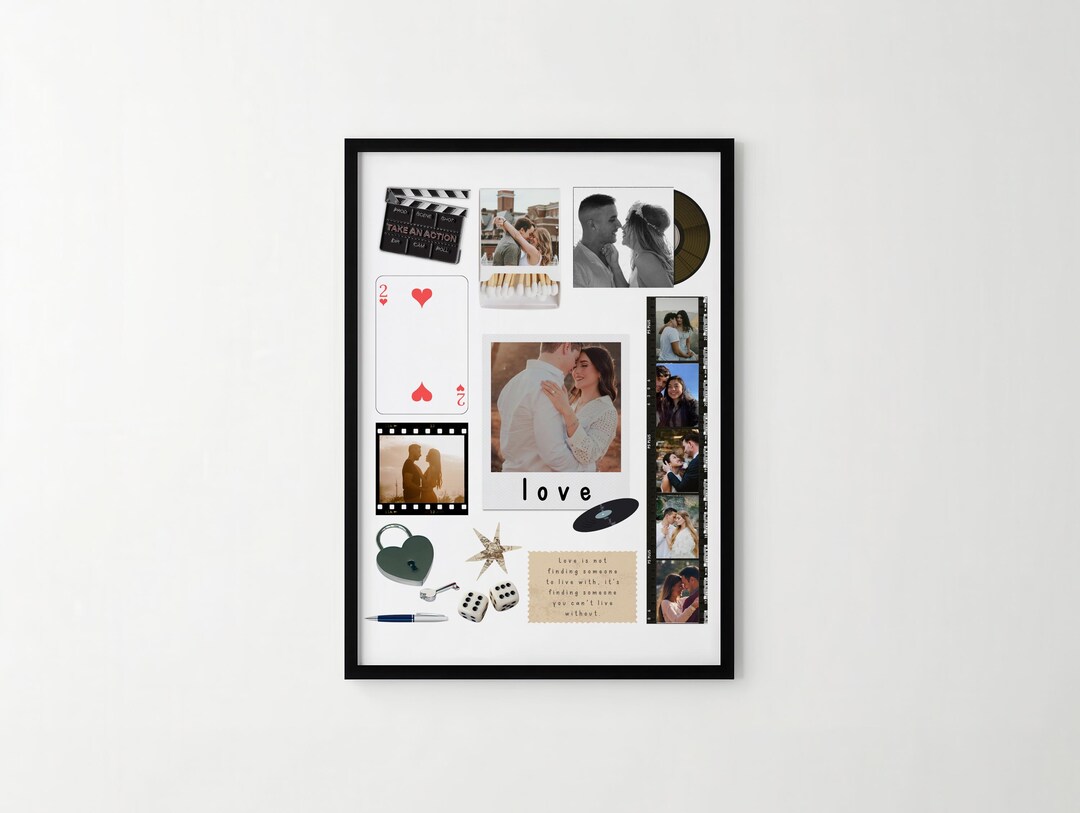 Editable Matchbook Poster Template, Custom Couple Photo Collage ...