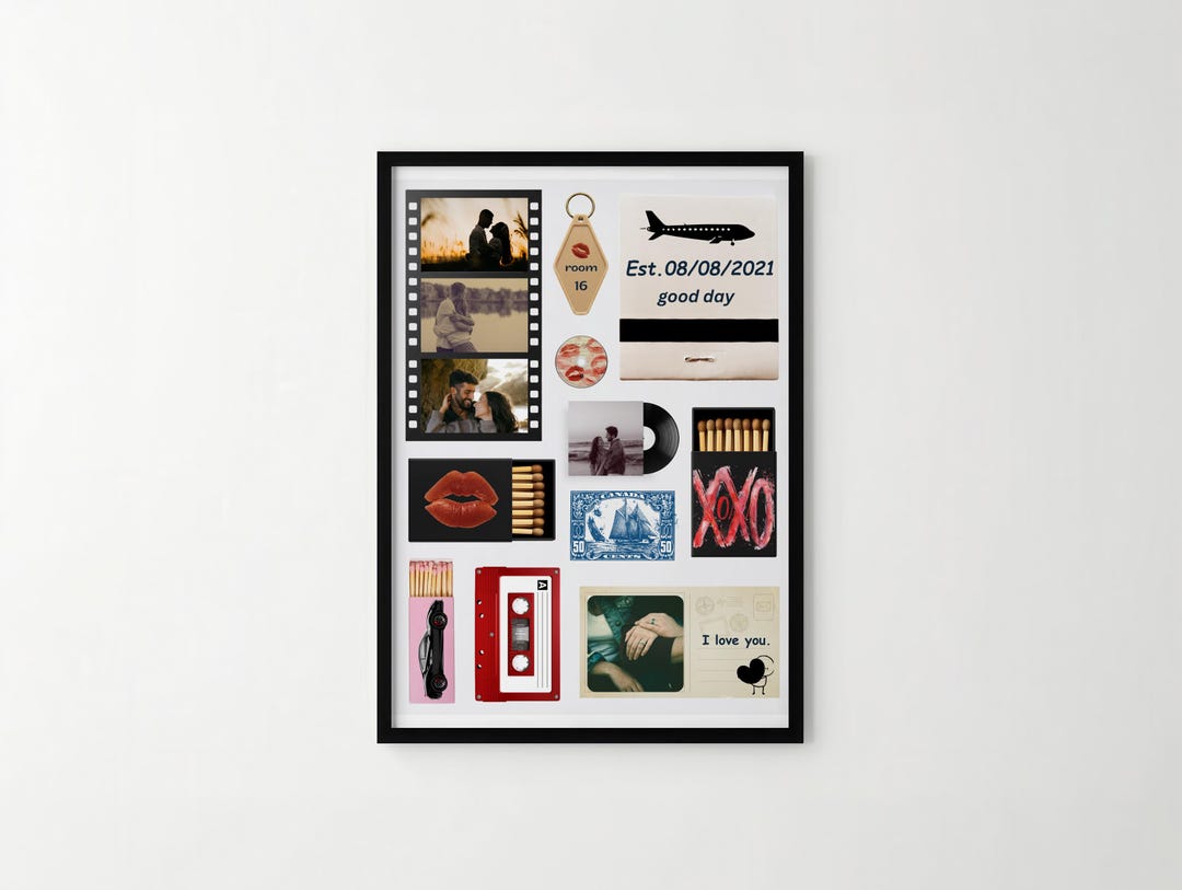 Editable Matchbook Collage Template Gift for Him or Her | Romantic ...