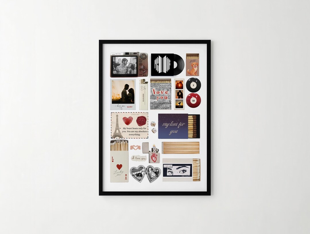 Matchbook Photo Poster Canva Template, Custom Editable Matchbox Collage ...