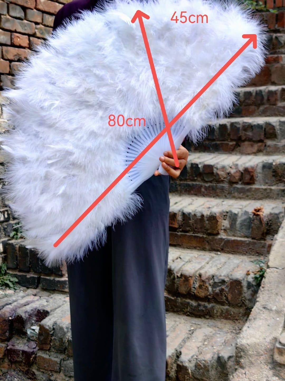 80x45cm Large Feather Fan,burlesque Dance Feather Fan,wedding Feather ...