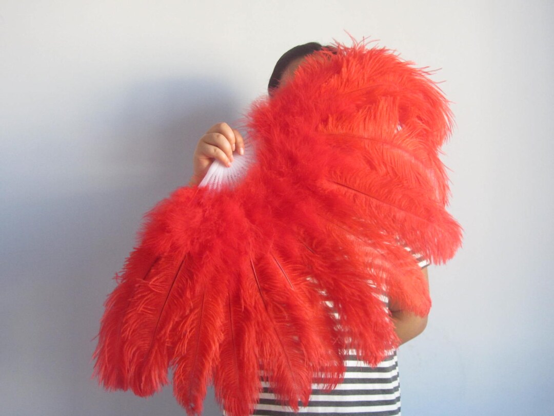 8045cm Large Burlesque Dance Feather Fan Bridal Bouquet Red, Turquoise ...