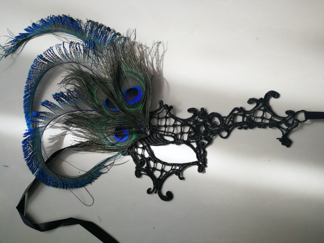 Peacock Feather Mask Party Feather Lace Mask Feather Masquerade , Lace ...
