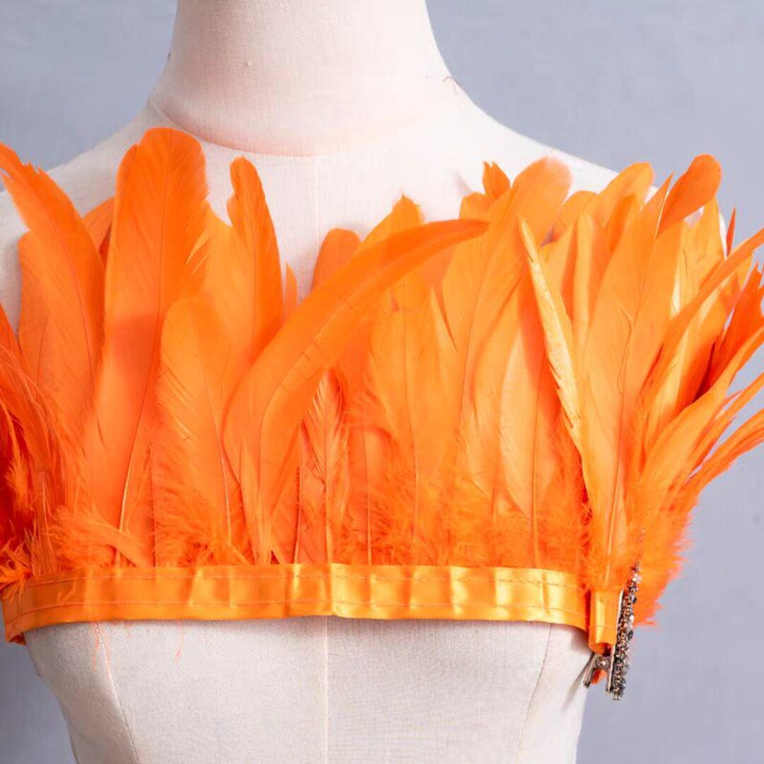 Set 5pcs Orange Showgirl Feather Shawl Carnival Scarf Stage Show Wrap ...