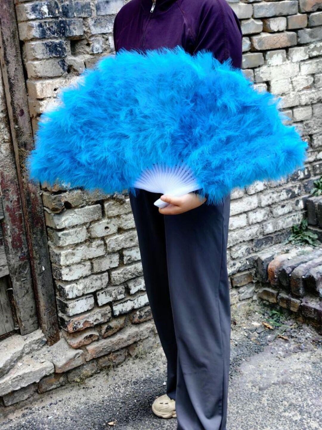 80x45cm Large Feather Fan,burlesque Dance Feather Fan,wedding Feather ...