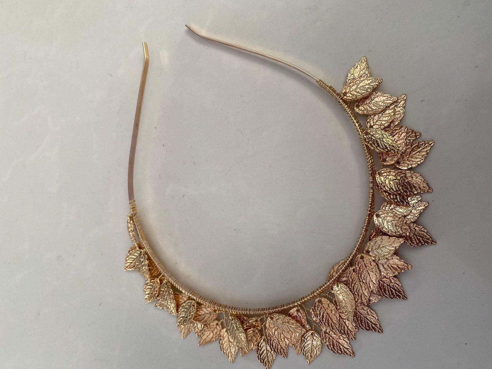 Gold Halo Leaves Headpiece Bridal Headdress Virgin Mary - Etsy