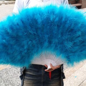 8045cm Large Burlesque Fan Dance Feather Fan Bridal Bouquet Party Dance ...