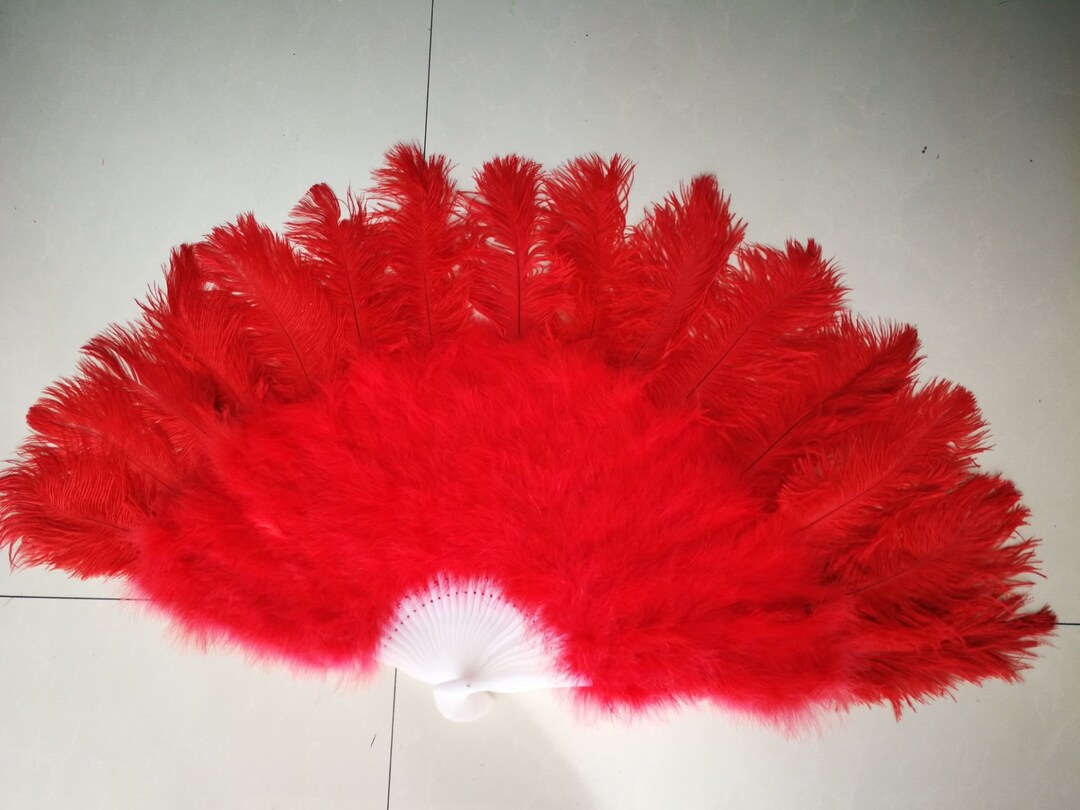 24x44inch Red Large Fans Burlesque Dance Feather Fan Bridal Bouquet - Etsy