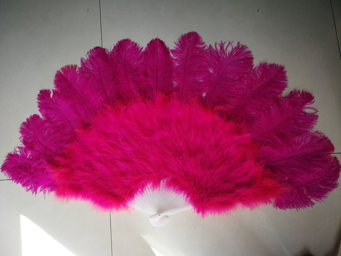 24x44inch Hot Pink Large Fans Burlesque Dance Feather Fan - Etsy
