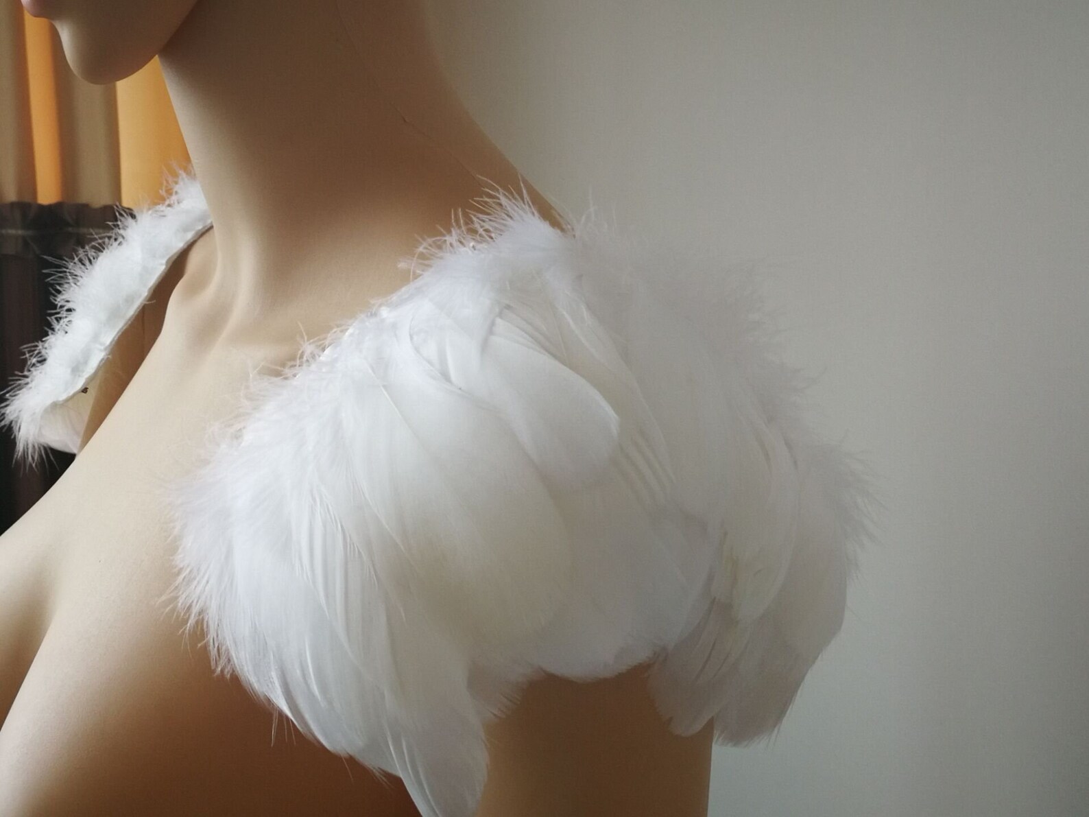 White Bridal Feather Shoulder Feather Epaulettes Appliques - Etsy