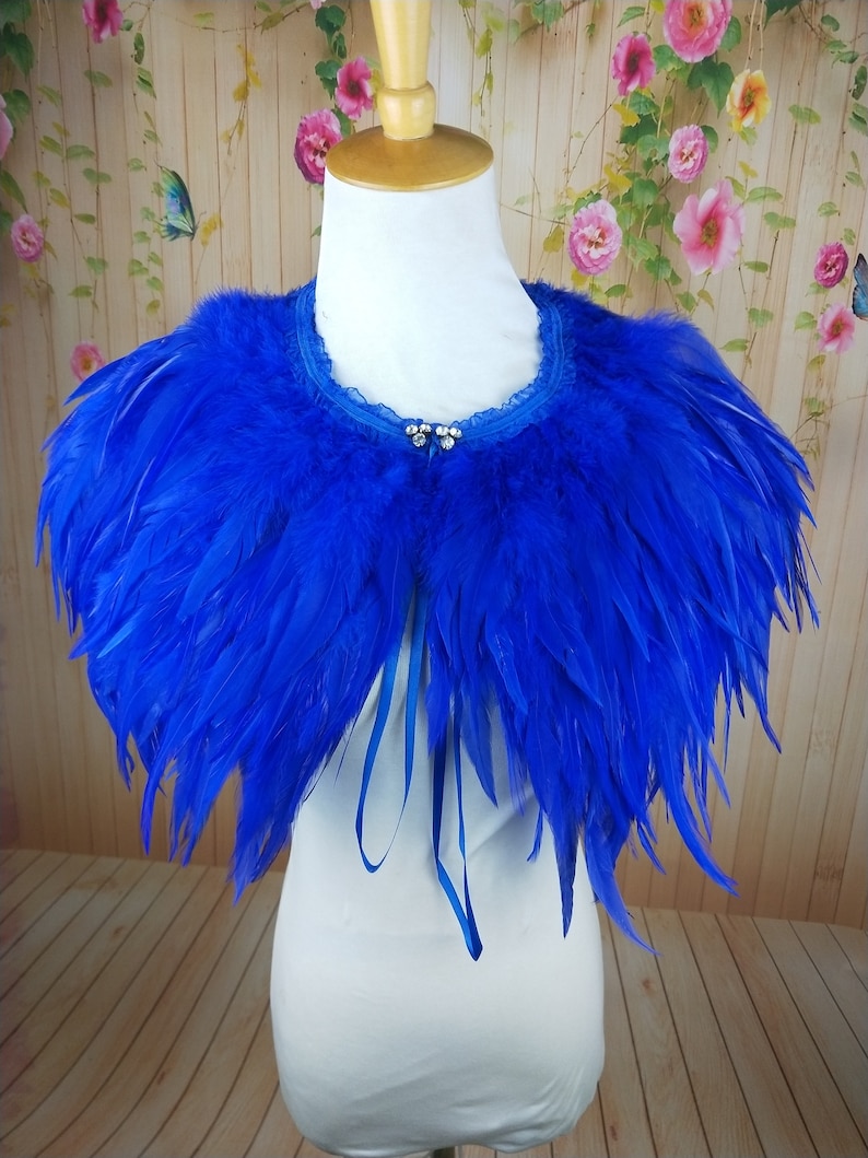 Deluxe Royal Blue Feather Collar or Cape Fantasy Feather - Etsy