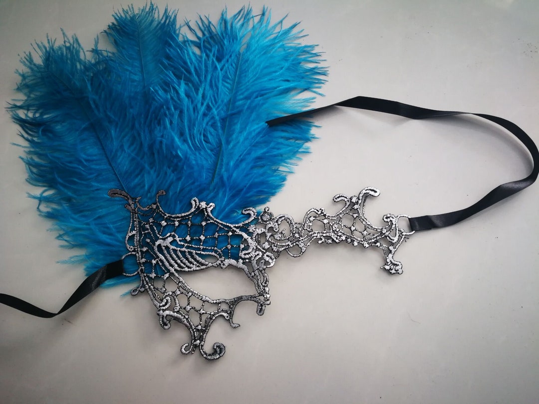 Feather Mask Party Feather Lace Mask Feather Masquerade , Lace ...