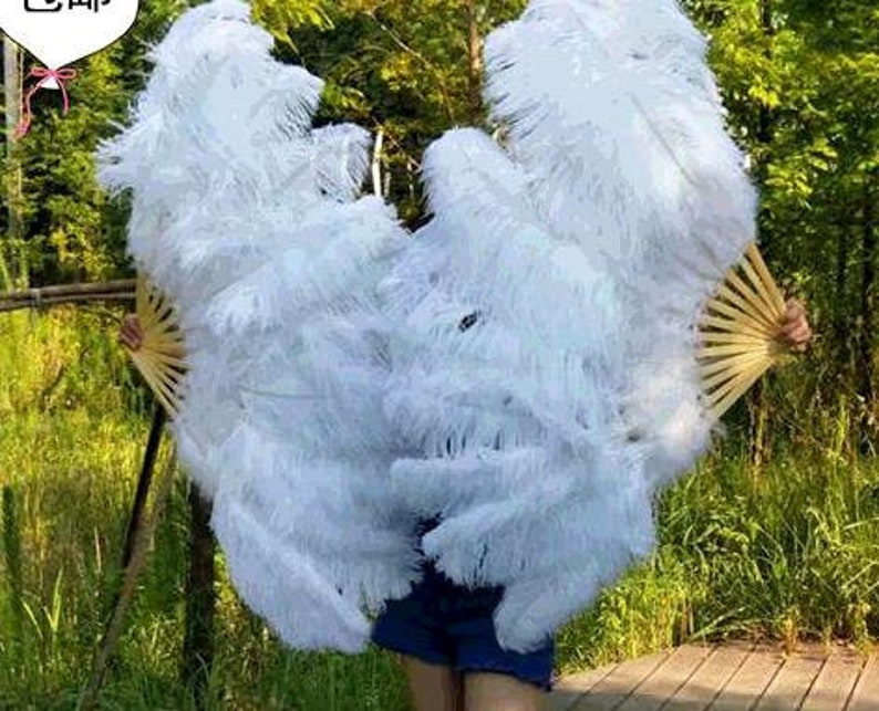 26x50inch White Large Fans Burlesque Dance Feather Fan Bridal - Etsy UK