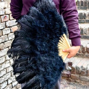 32x18inch(80x45cm) Large Ostrich Feather Fan,burlesque Dance Ostrich ...