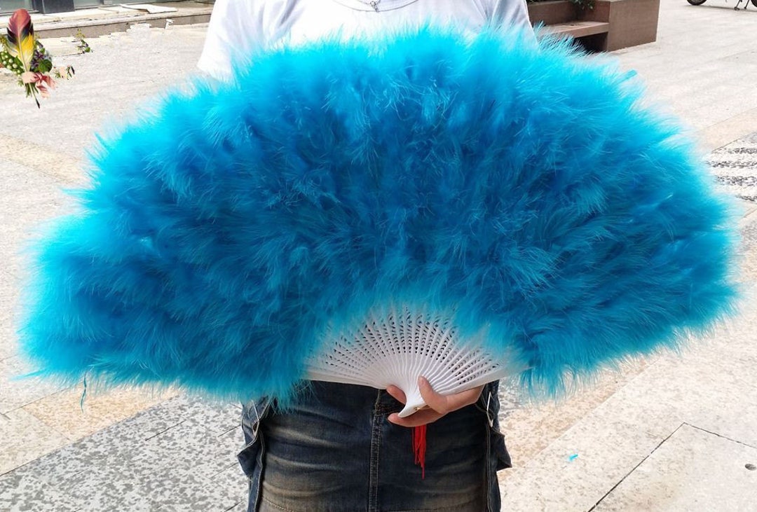 80*45cm Large Burlesque Fan Dance Feather Fan Bridal Bouquet Party ...
