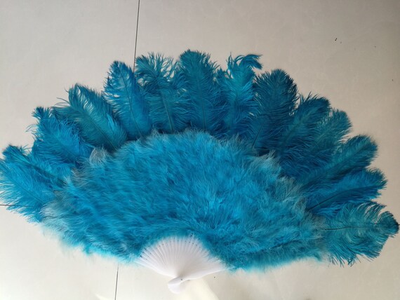 24x44inch Turquoise Large Fans Burlesque Dance Feather Fan - Etsy