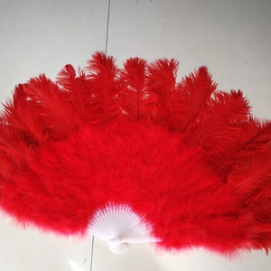 24x44inch Red Large Fans Burlesque Dance Feather Fan Bridal Bouquet - Etsy